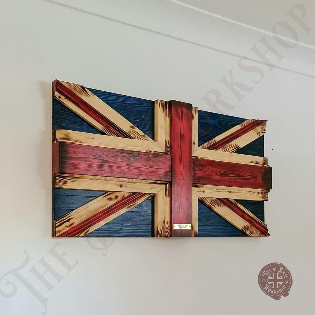 Supreme edition rustic wooden 3D British flag – The Brit Workshop