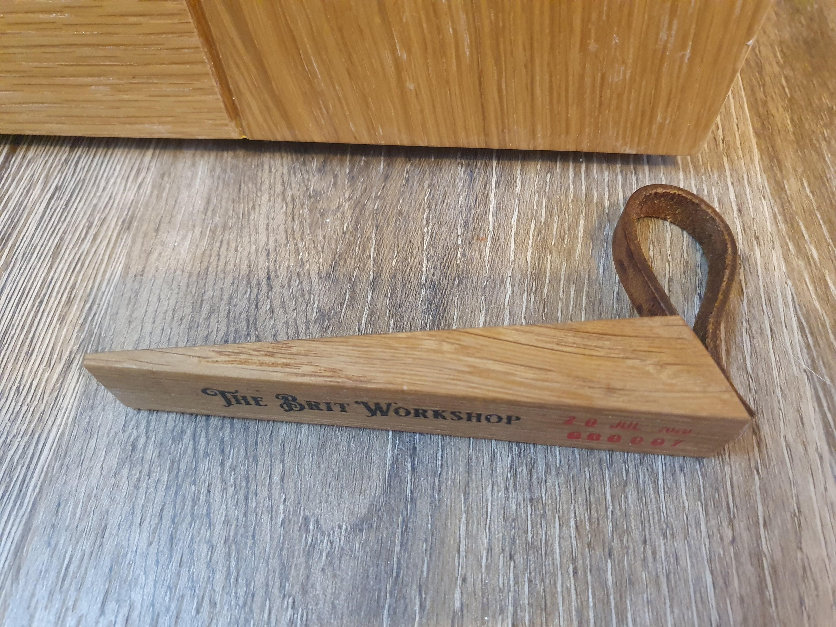 Oak & leather door stop wedge – The Brit Workshop
